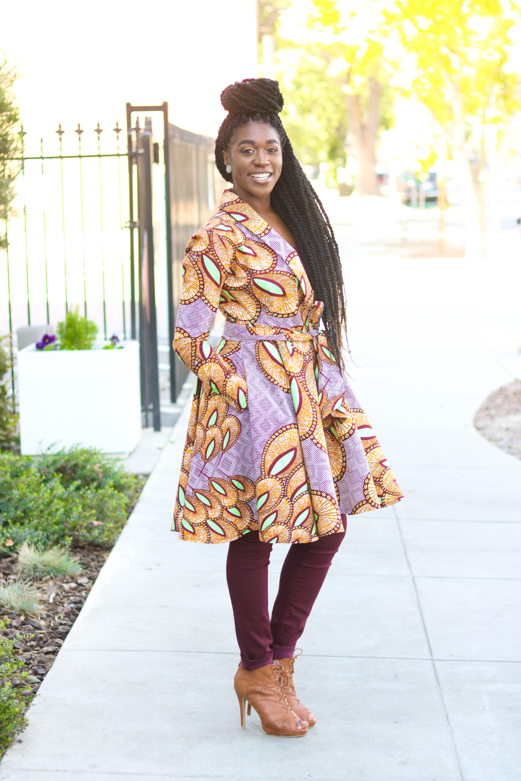DIY African Ankara Print Coat Dress with Pockets Tutorial M6844-2 ...