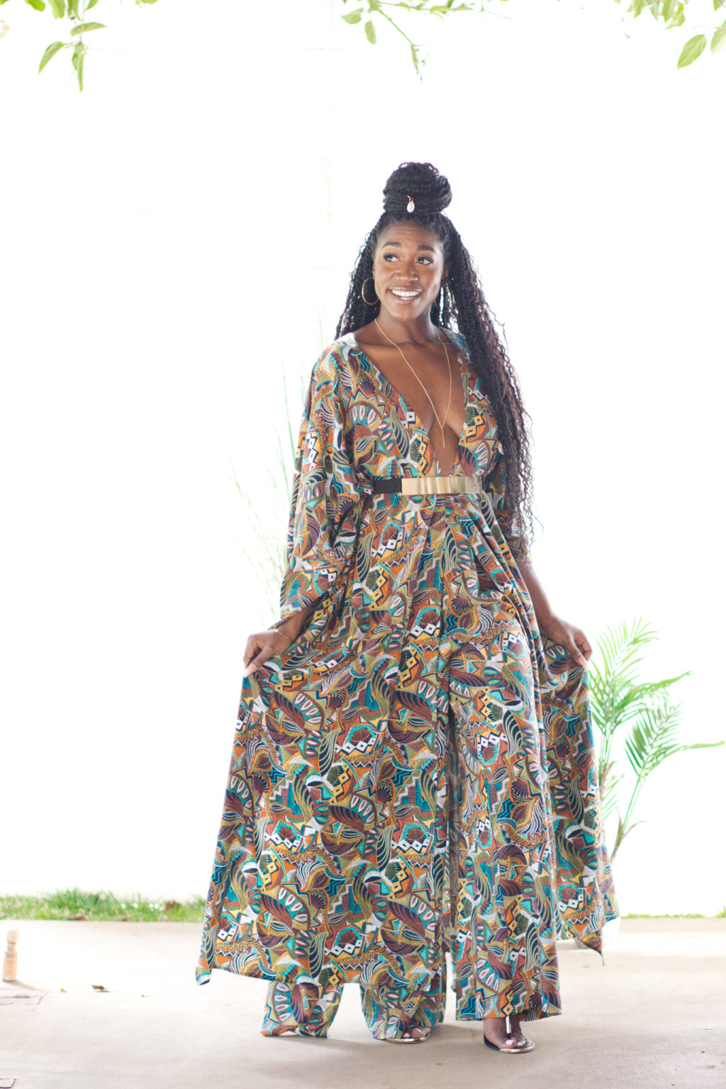 Melanated Fabrics DIY Kaftan and Wide Leg Pants - Montoya Mayo