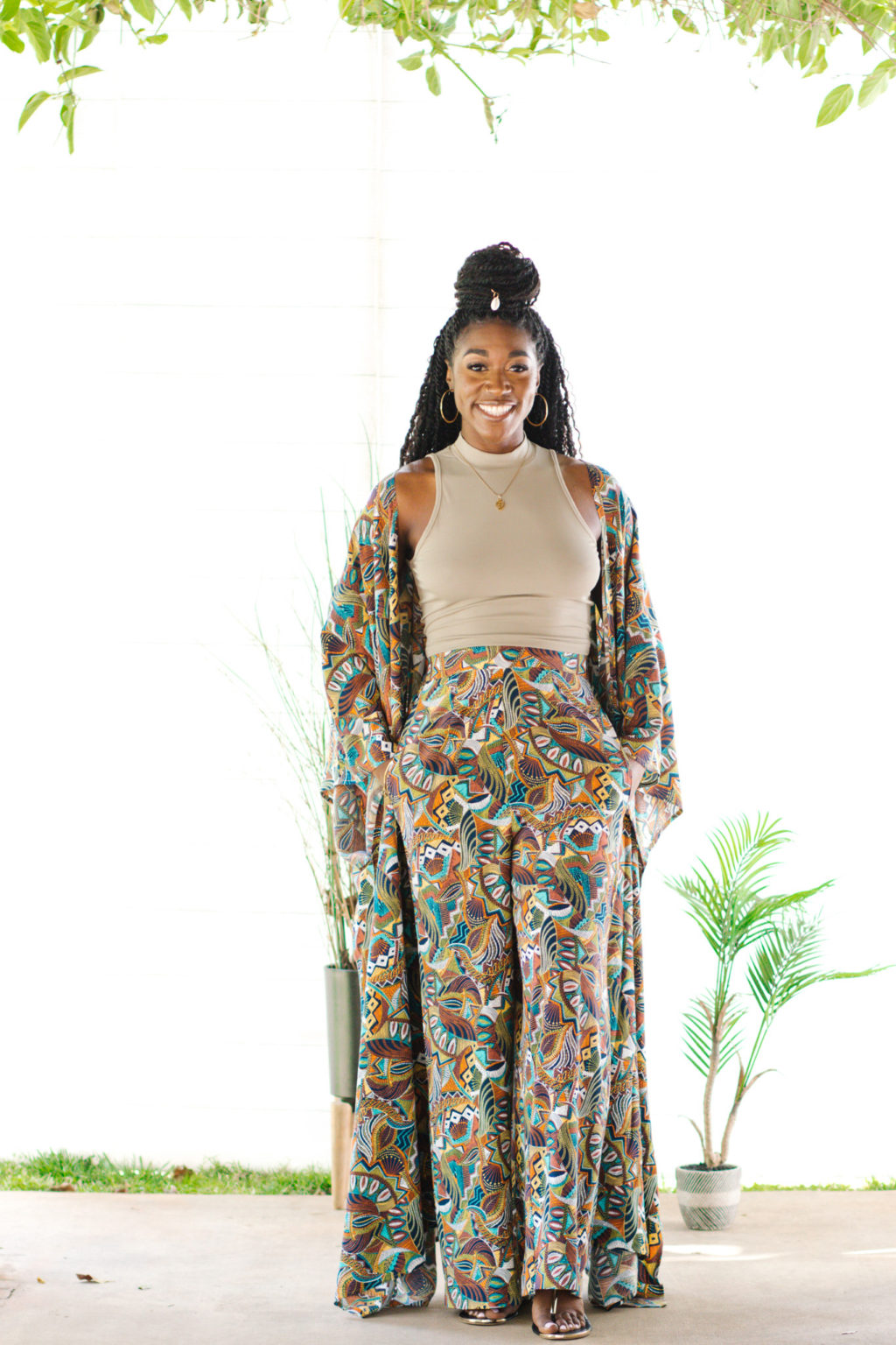 Melanated Fabrics DIY Kaftan and Wide Leg Pants - Montoya Mayo