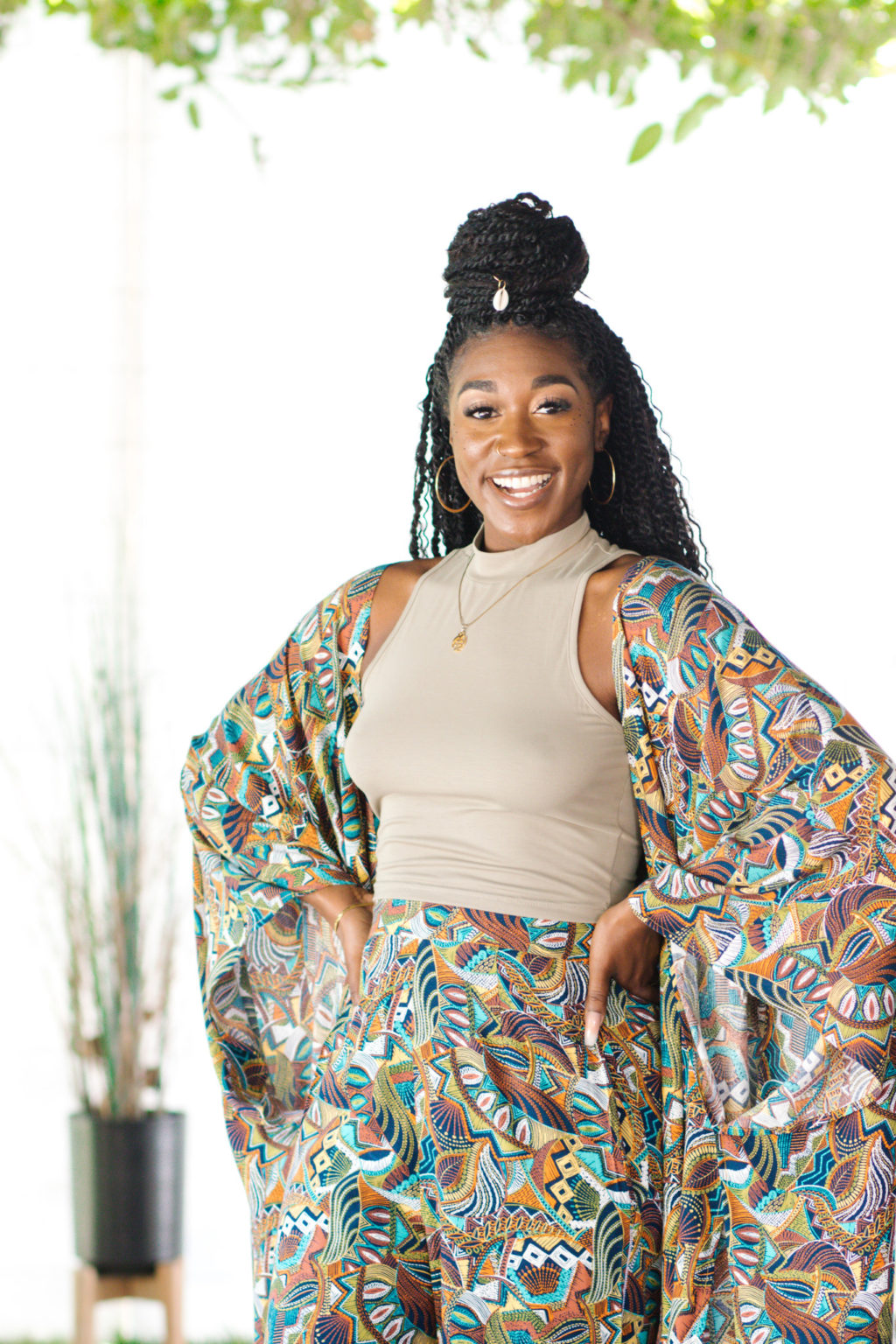 Melanated Fabrics DIY Kaftan and Wide Leg Pants - Montoya Mayo