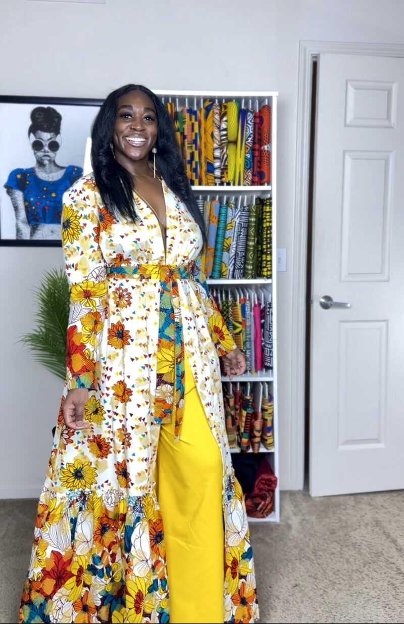 Floral Duster/Dress with Exposed Ruffle Tier - Montoya Mayo